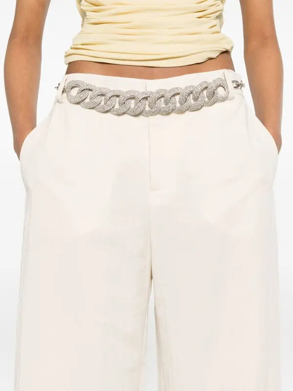 Blumarine Crinkled Wide-leg Trousers