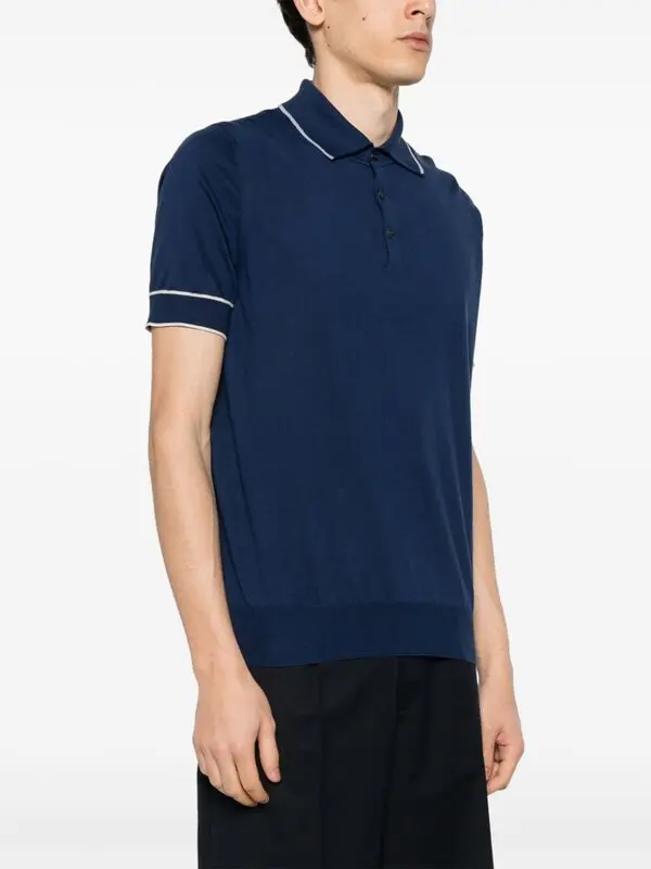 Brunello Cucinelli Striped-trim Polo Shirt