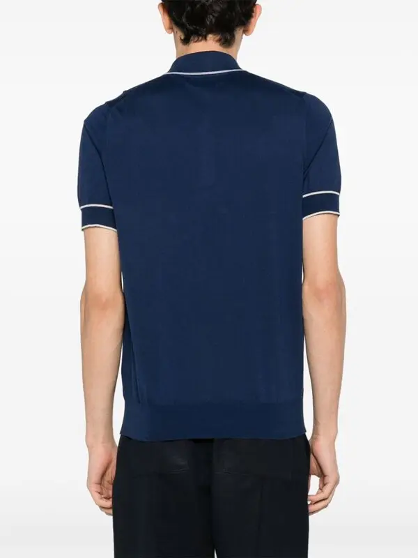 Brunello Cucinelli Striped-trim Polo Shirt