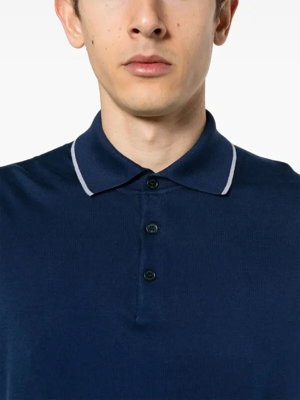 Brunello Cucinelli Striped-trim Polo Shirt