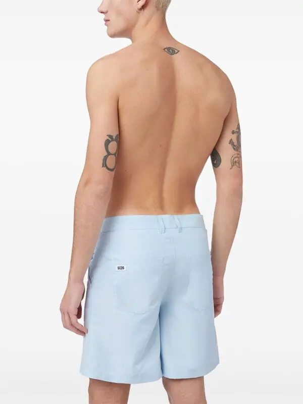 Gcds Logo-print Swim Shorts - Blue