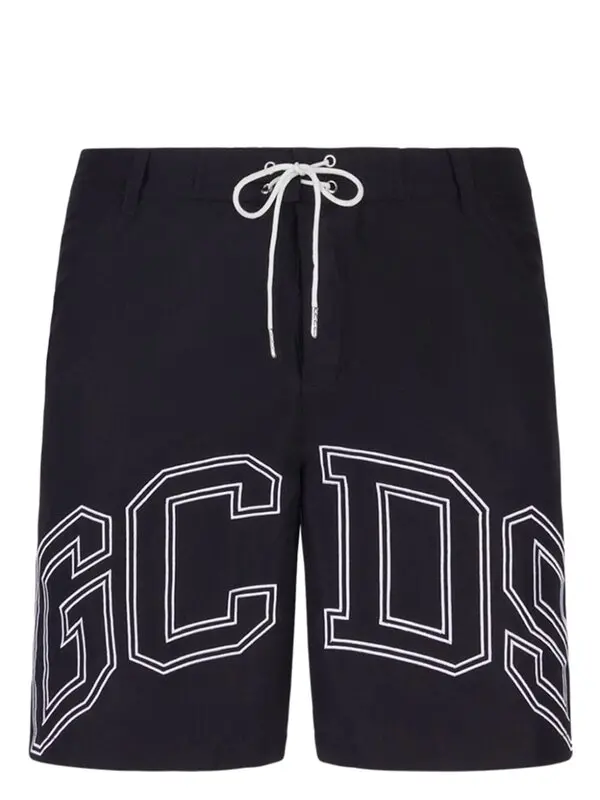 Gcds Logo-print Swim Shorts - Black