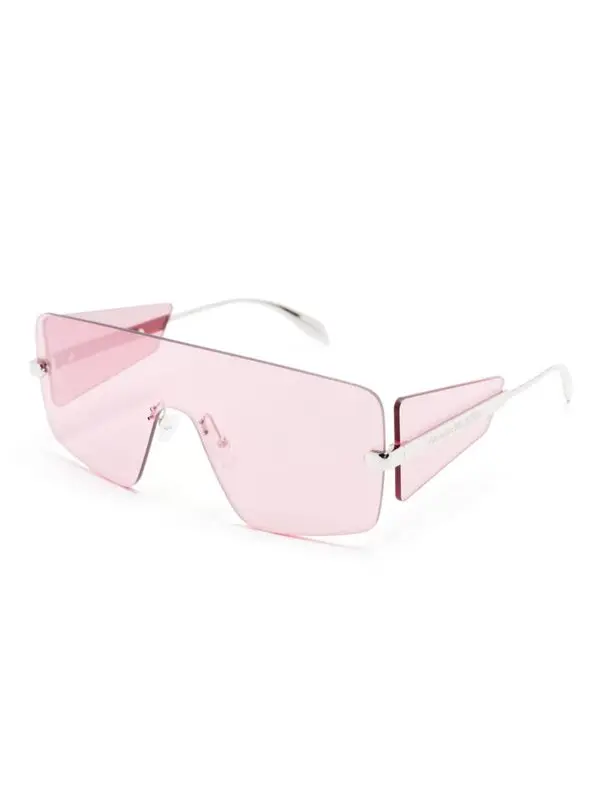 Alexander McQueen Pink Shield Visor Sunglasses Buy Alexander McQueen Shield Sunglasses  main image 3