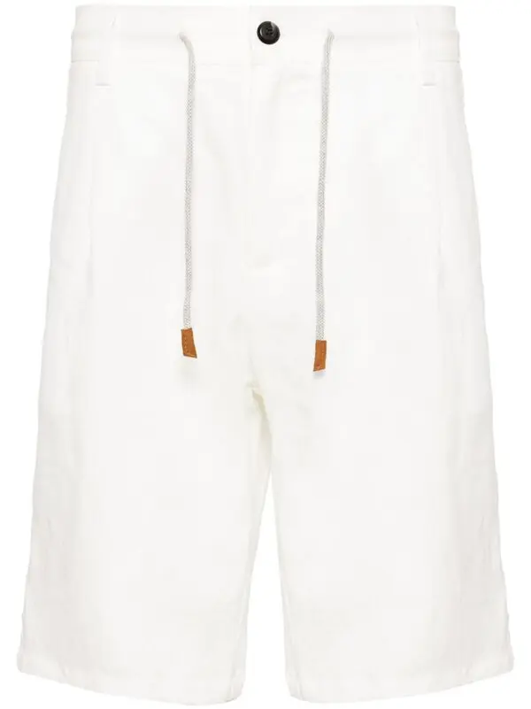 Eleventy Linen Bermuda Shorts - White