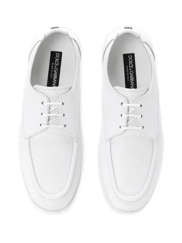 Dolce & Gabbana Logo-plaque Leather Derby Shoes