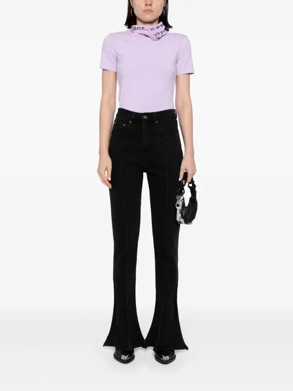 Y/project Logo-print Collar Jersey T-shirt - Purple