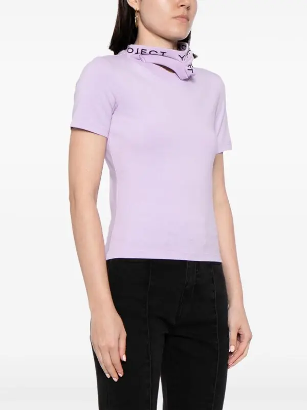 Y/project Logo-print Collar Jersey T-shirt - Purple