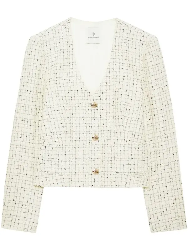 ANINE BING Anita Cropped Tweed Jacket