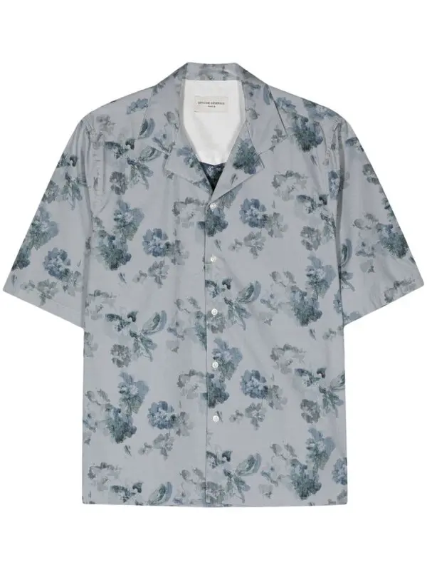 Officine Générale Floral-print Cotton Shirt