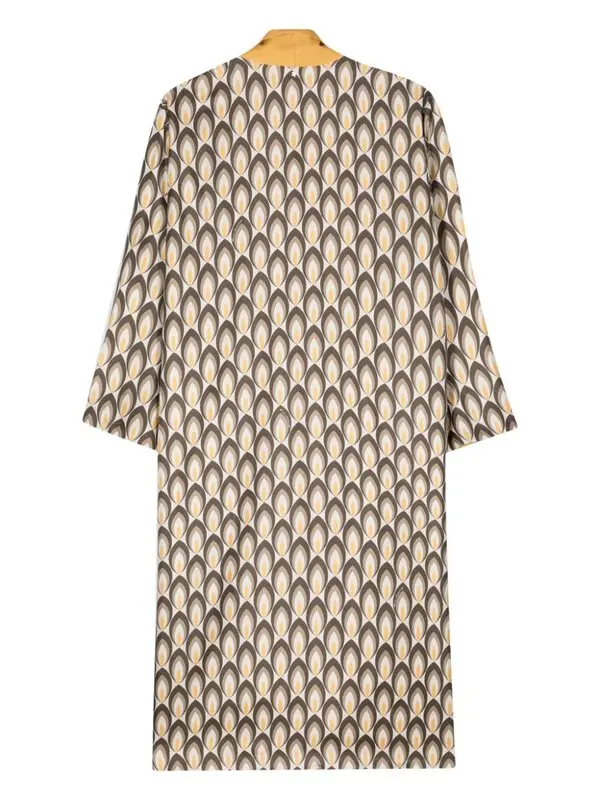 Lorena Antoniazzi Geometric-pattern Midi Silk Kaftan