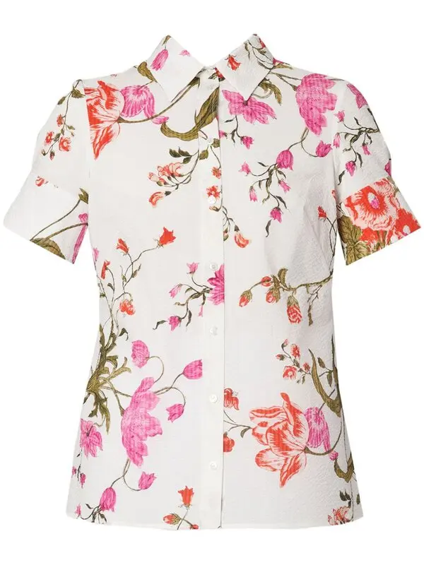 Erdem Floral-print Seersucker Shirt