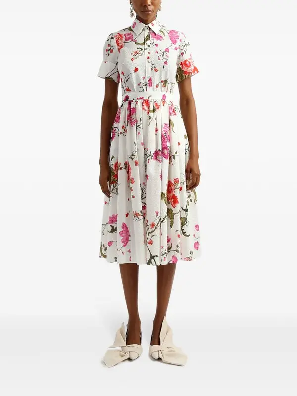 Erdem Floral-print Seersucker Shirt