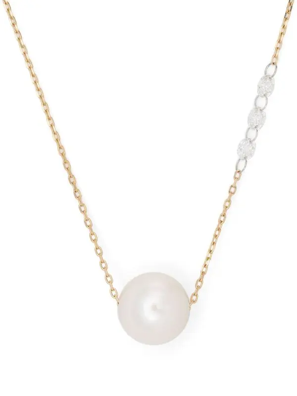 Mizuki 14kt Yellow Pearl And Diamond Pendant Necklace - Gold