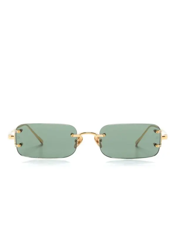 Linda Farrow Taylor Rectangle-frame Sunglasses - Gold