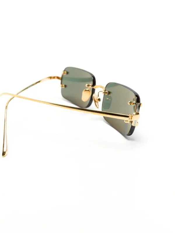Linda Farrow Taylor Rectangle-frame Sunglasses - Gold