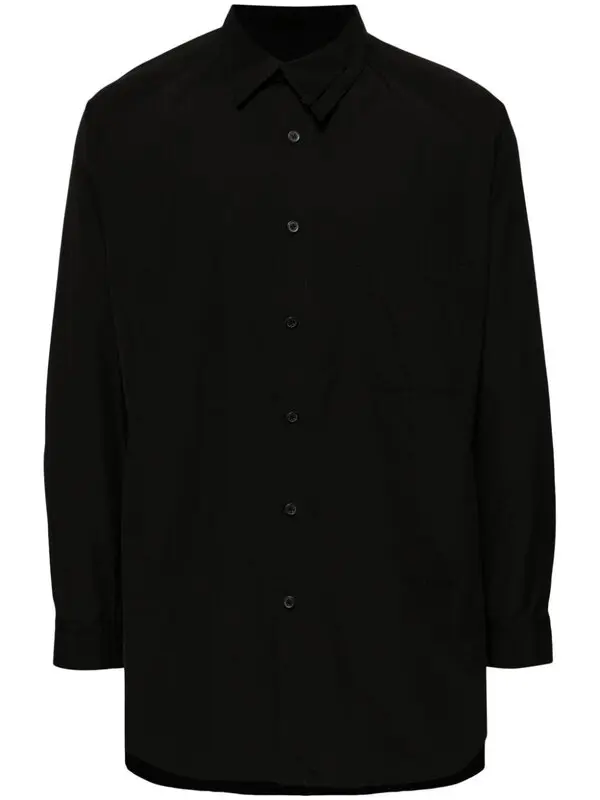Yohji Yamamoto Asymmetric-collar Cotton Shirt