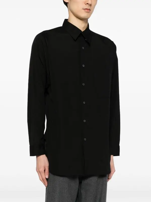 Yohji Yamamoto Asymmetric-collar Cotton Shirt