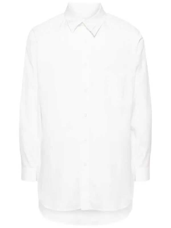 Yohji Yamamoto Asymmetric-collar Cotton Shirt