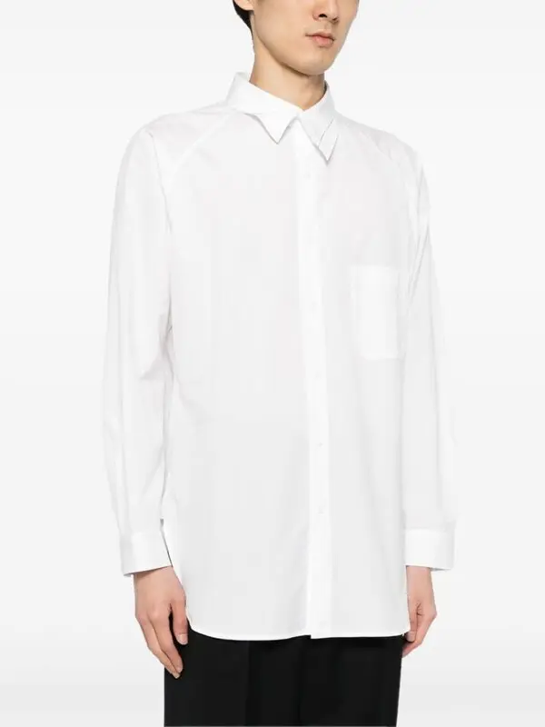Yohji Yamamoto Asymmetric-collar Cotton Shirt