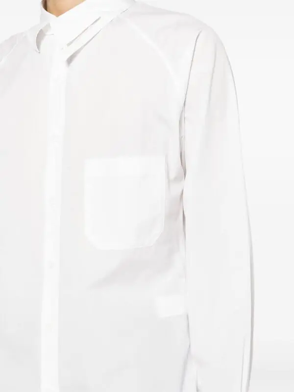 Yohji Yamamoto Asymmetric-collar Cotton Shirt