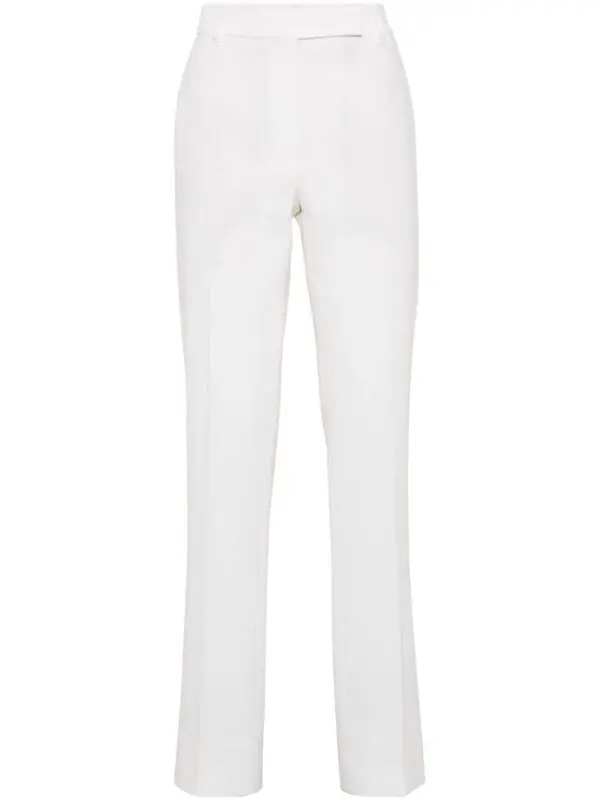 Brunello Cucinelli Cotton Tailored Straight Trousers With Monili Chain Detail