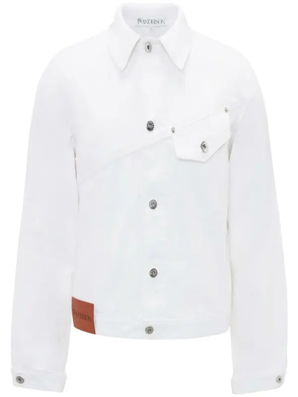 JW Anderson Cropped Twisted Denim Jacket - White