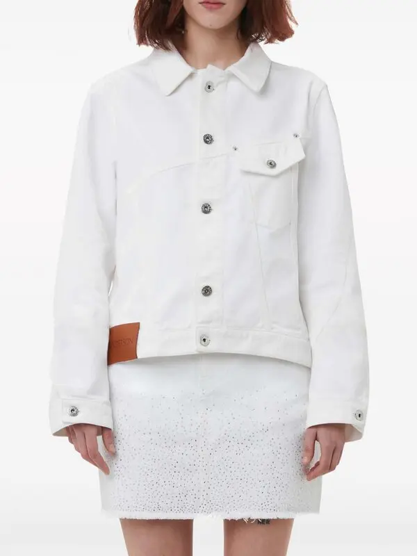 JW Anderson Cropped Twisted Denim Jacket - White