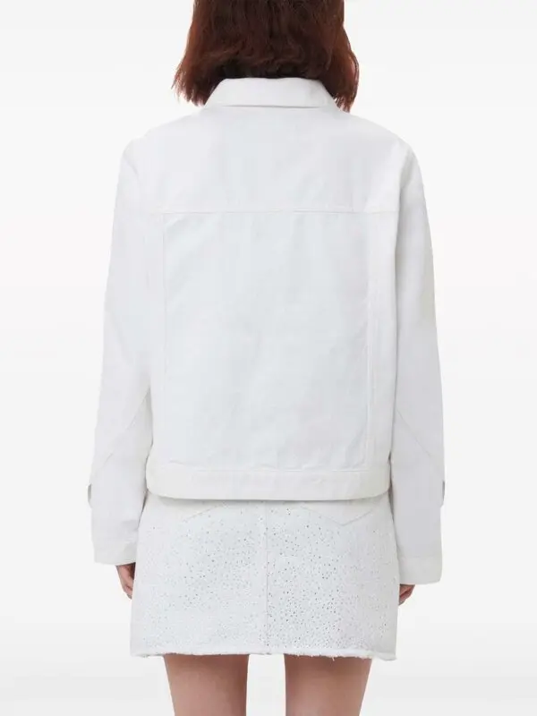 JW Anderson Cropped Twisted Denim Jacket - White