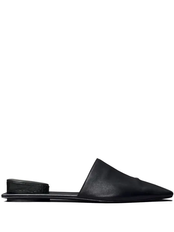 Tory Burch Pierced Leather Slippers - Black