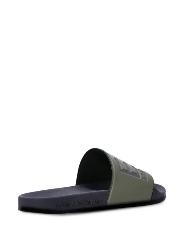 EA7 Logo-embossed Slides - Green