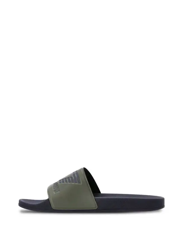 EA7 Logo-embossed Slides - Green