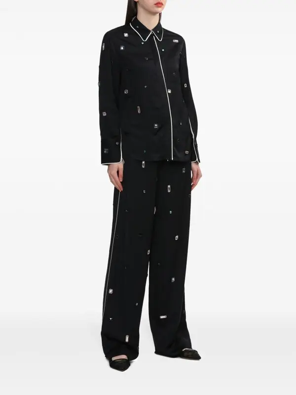 3.1 Phillip Lim Gemstoned Satin Pajama Shirt