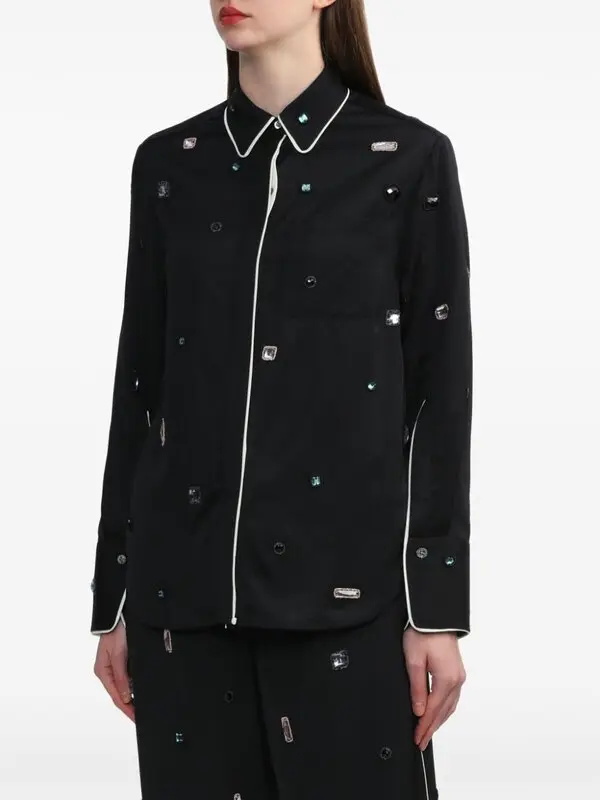 3.1 Phillip Lim Gemstoned Satin Pajama Shirt