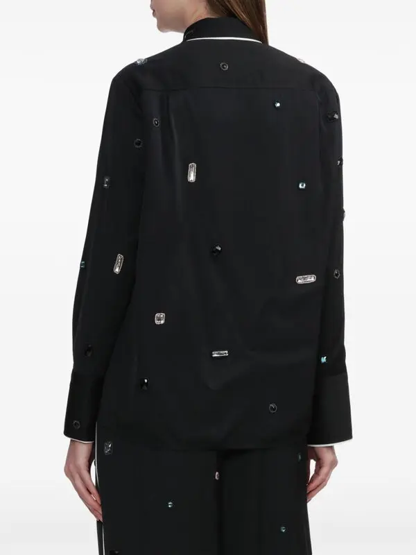 3.1 Phillip Lim Gemstoned Satin Pajama Shirt