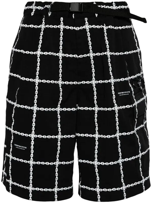 Undercover Logo-print Belted Shorts - Black