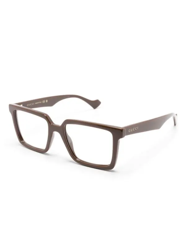 Gucci Square Frame Glasses - Brown