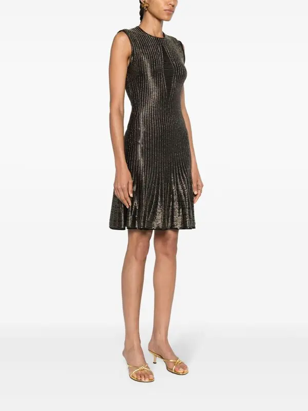 Alexander McQueen Metallic-threading Flared Dress