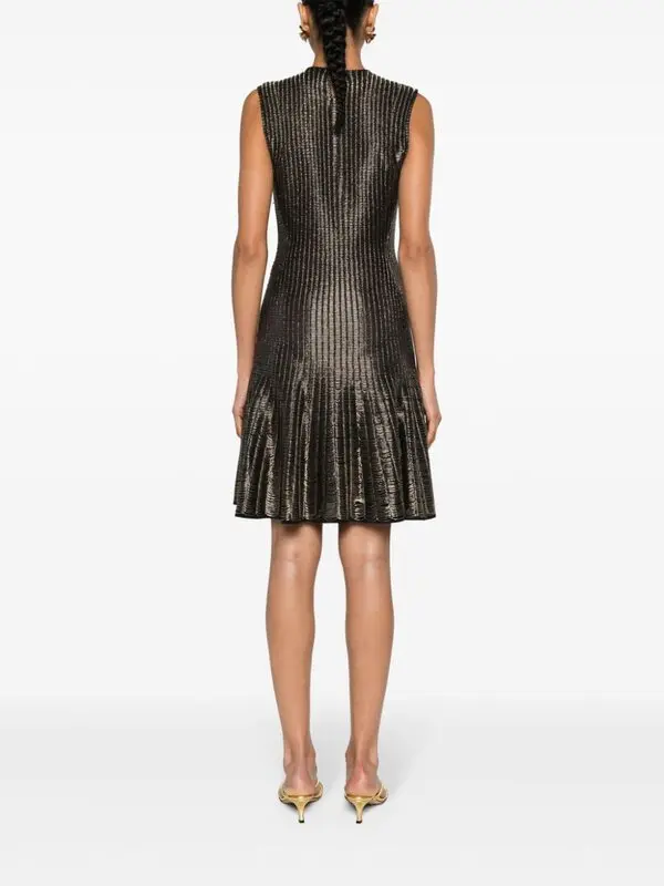 Alexander McQueen Metallic-threading Flared Dress
