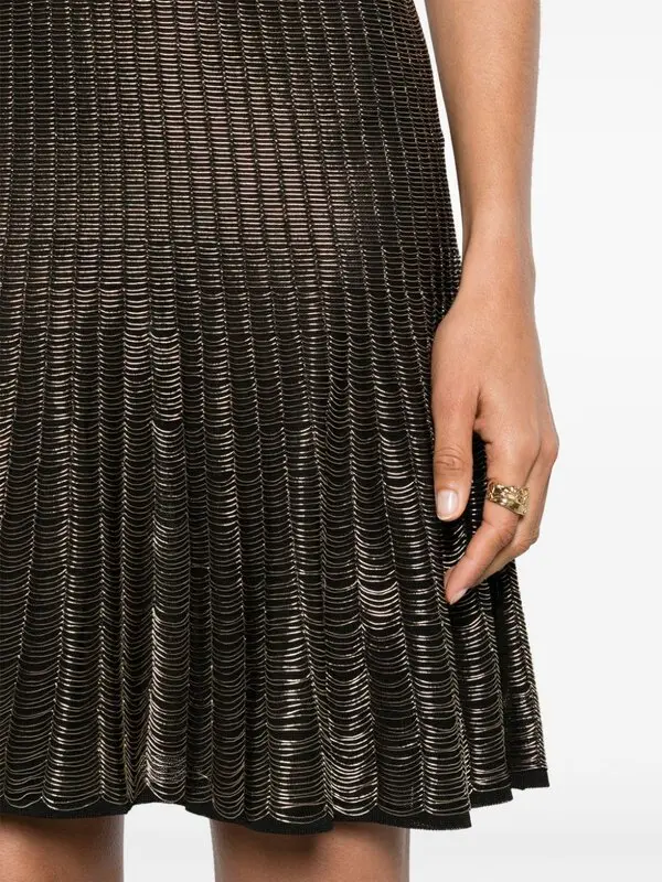 Alexander McQueen Metallic-threading Flared Dress