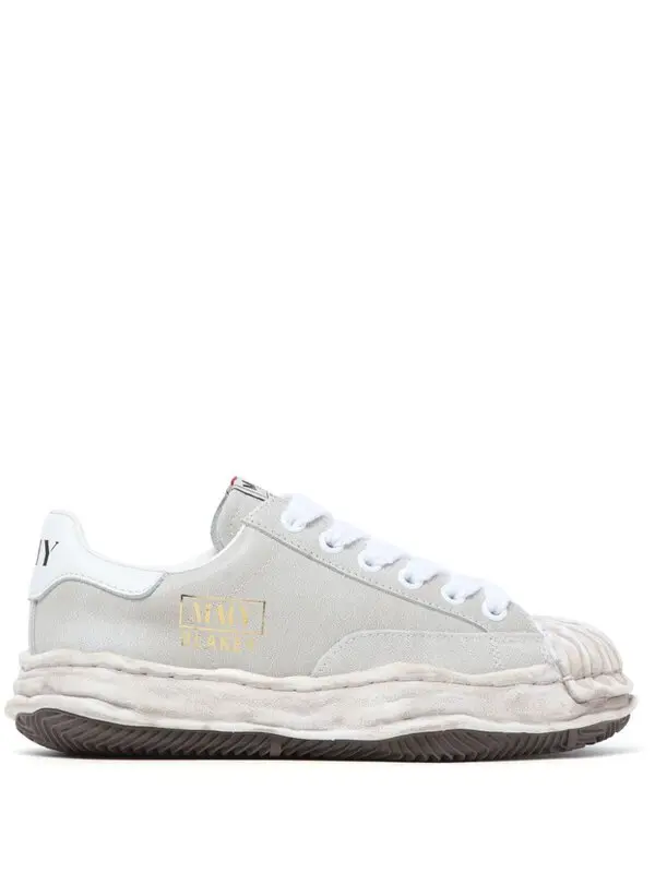 Mihara Yasuhiro Blakey Distressed-effect Leather Sneakers
