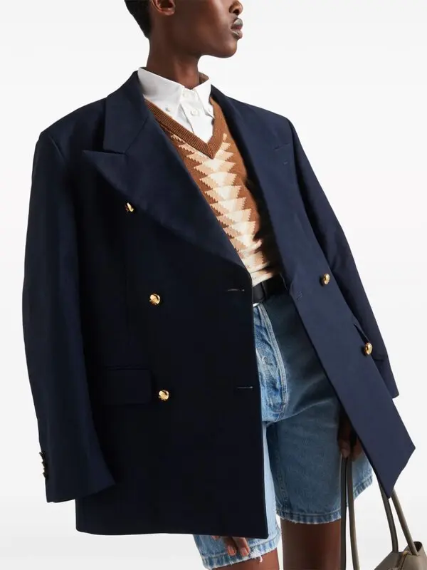Prada Double-breasted Cotton Blazer