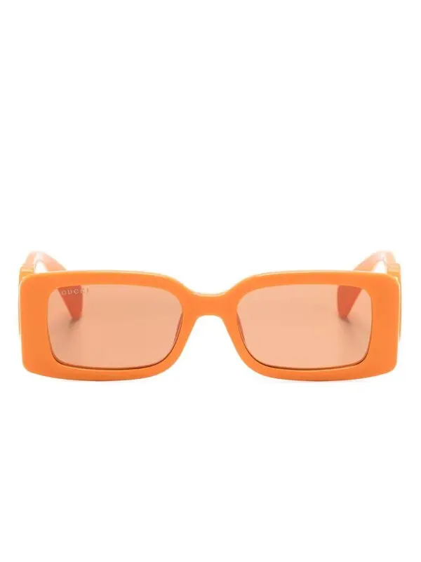 Gucci Interlocking G Rectangle-frame Sunglasses - Orange