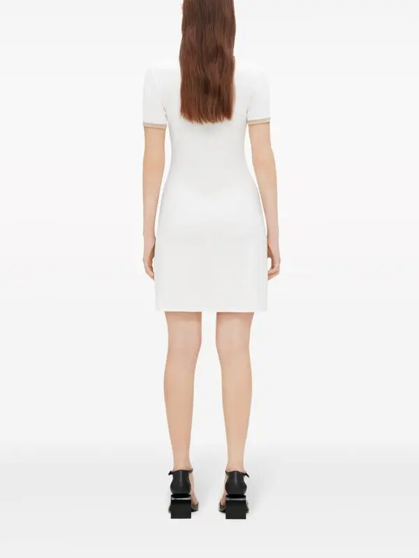 COURREGES Logo-patch Mini Dress - White