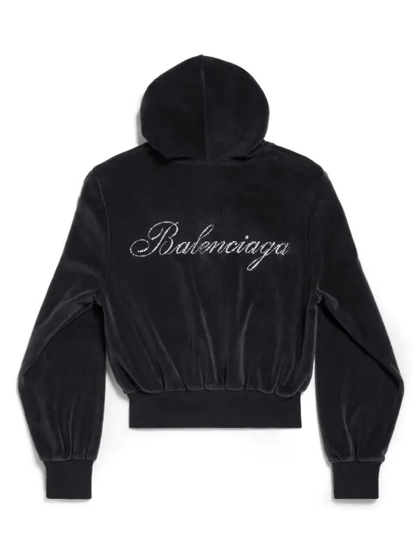 Balenciaga Handwritten Embellished Zip-front Hoodie