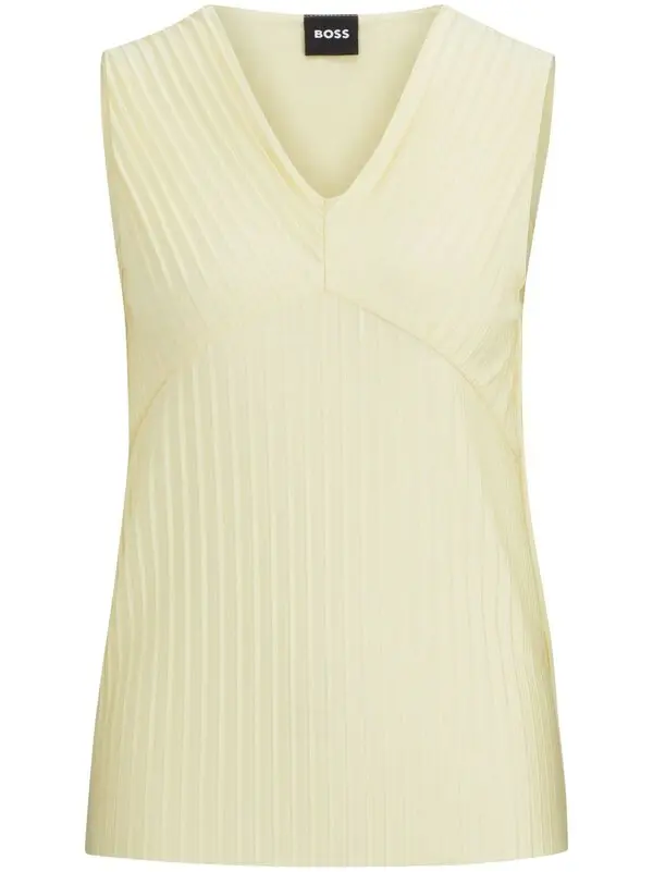 BOSS Plissé V-neck Top