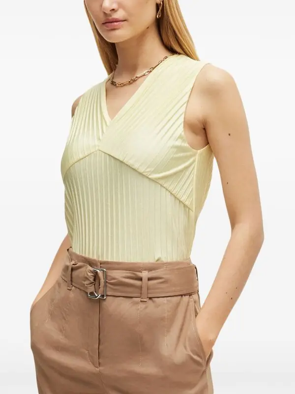 BOSS Plissé V-neck Top