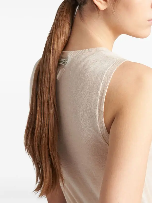 Prada Buttoned Cashmere Tank Top