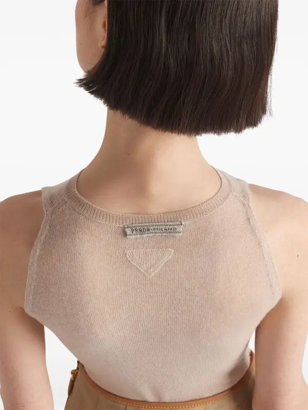 Prada Semi-sheer Cashmere Tank Top