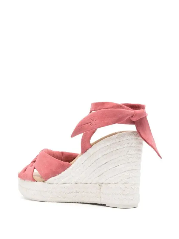 Manebí 100mm Suede Espadrille Wedge Sandals - Orange