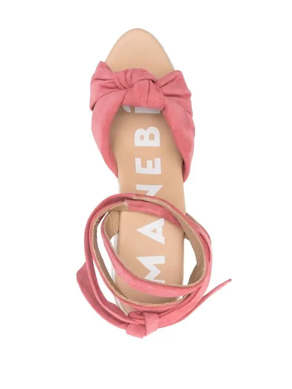 Manebí 100mm Suede Espadrille Wedge Sandals - Orange